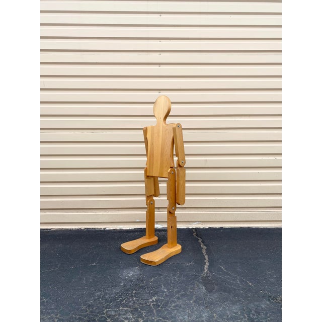 Life Sized Pine Human Form Figure Sculpture | Chairish