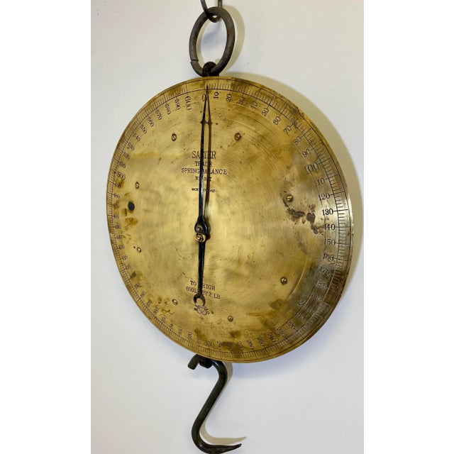 Huge Rare 600Lb Capacity Brass Salter Spring Balance Scale # 85 T From ...
