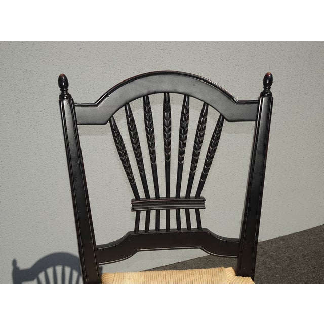 Set of Four Black Ethan Allen Rush Barstools Bar Stools ~ French ...