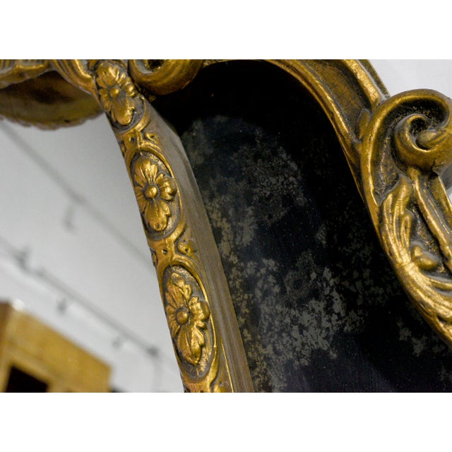 Vintage French Rococo Decorative Gold Oval Wall Mirror | Chairish