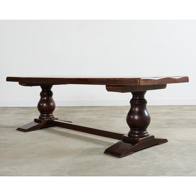 Country French Provincial Oak Farmhouse Baluster Leg Dining Table ...