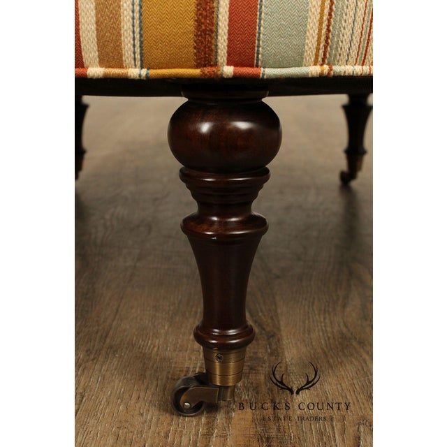 English Regency Style Round Tufted Ottoman | Chairish