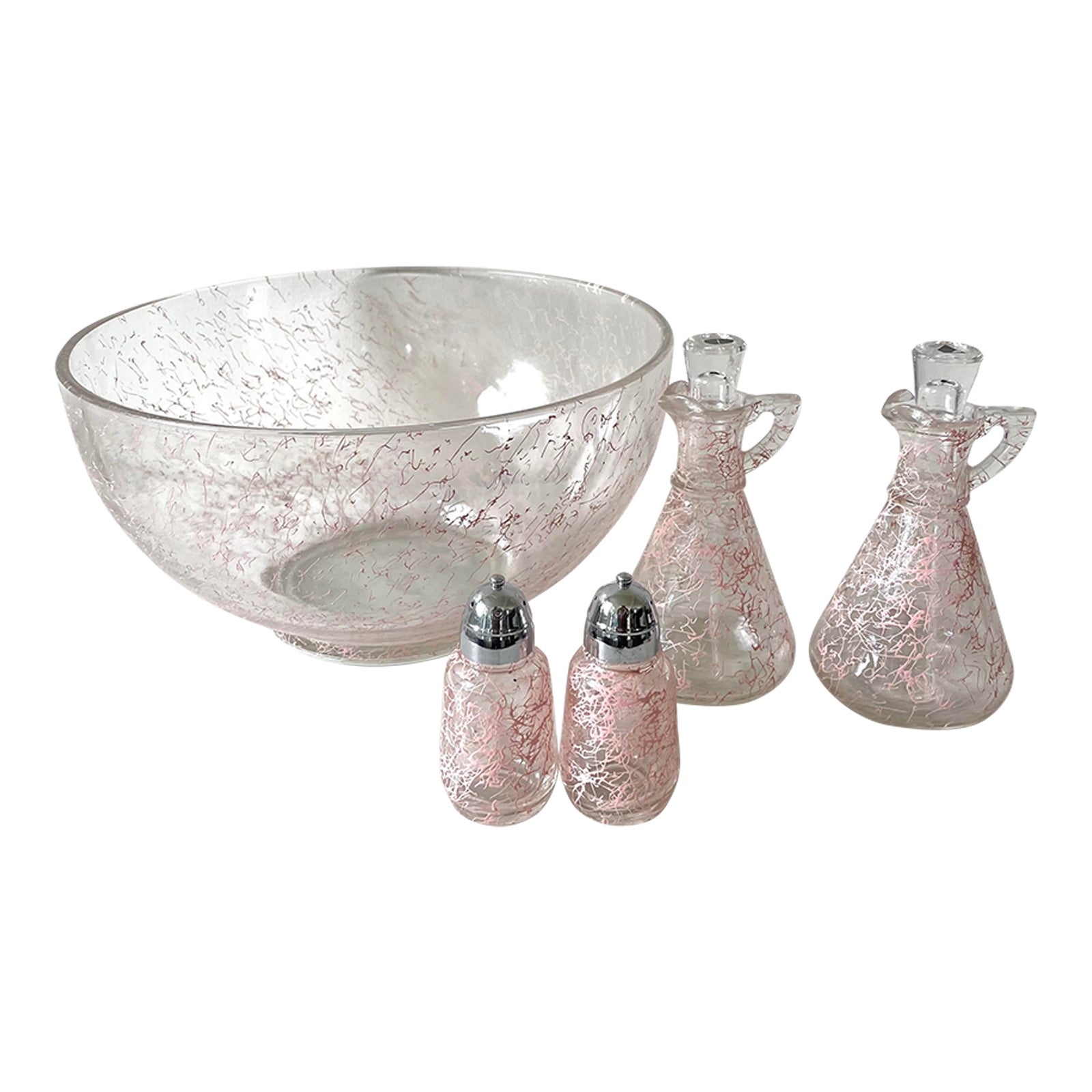 MCM Glass Spaghetti, String Salad Bowl With Olive Vinegar, Salt, and ...