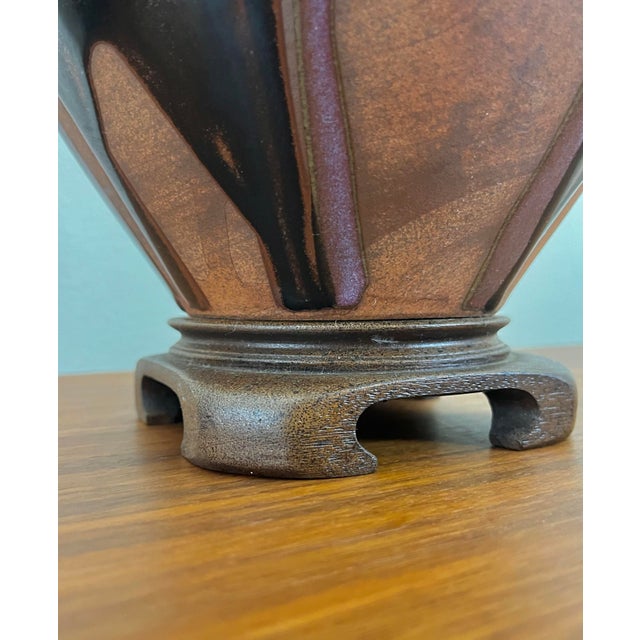 Mid Century Modern Drip Glaze Ceramic Table Lamp | in the Style of ...