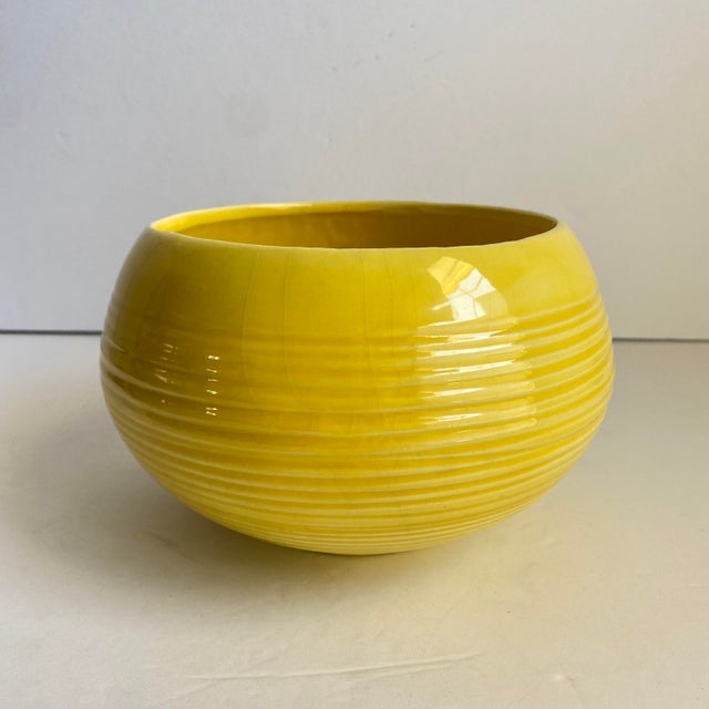 Mid Century 1960s Yellow Ceramic Planter | Chairish
