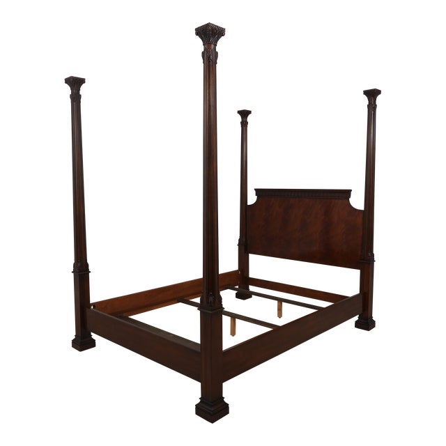 Henredon Queen Size Mahogany Empire Poster Bed | Chairish