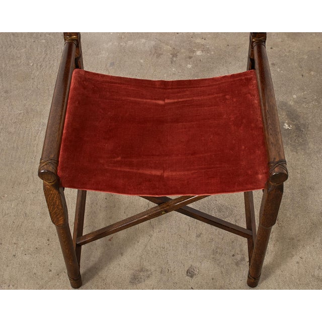 Pair of McGuire Campaign Style Oak Directors Chairs | Chairish