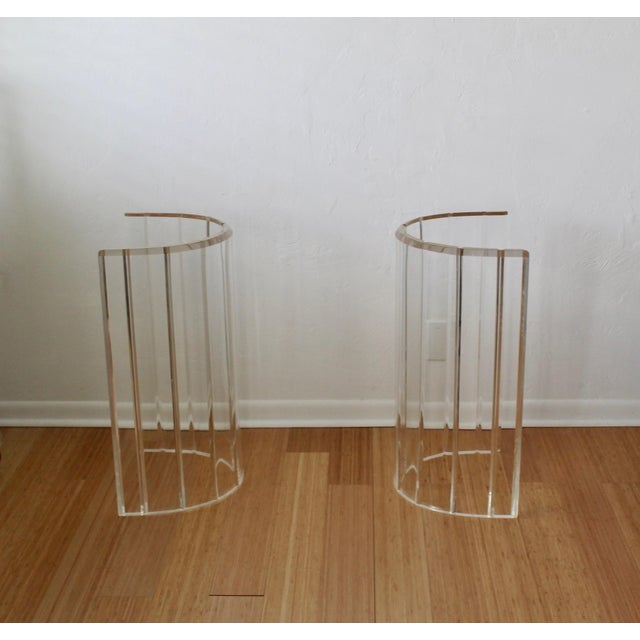 Vintage Modern Versatile Cut Glass Style Lucite Two Piece C Shaped ...