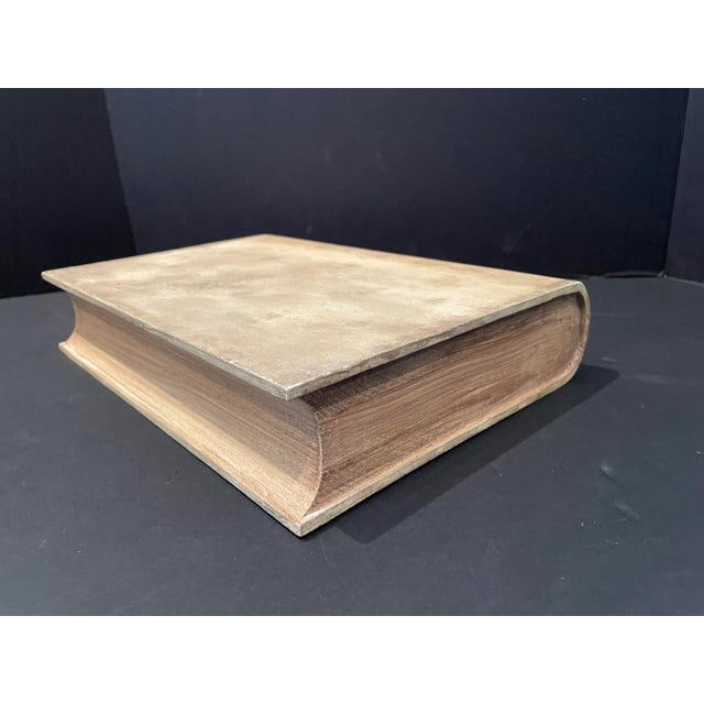 Craftsman Made Carved Wood Faux Book Stack | Chairish