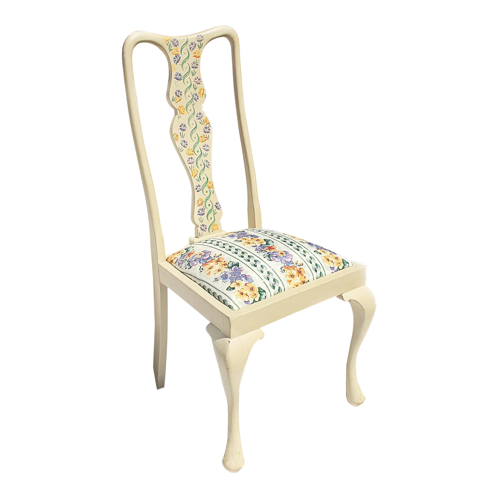 Painted Queen Anne Chair | Chairish