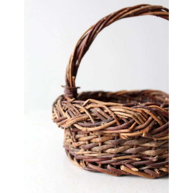 Vintage Rustic Wicker Basket | Chairish