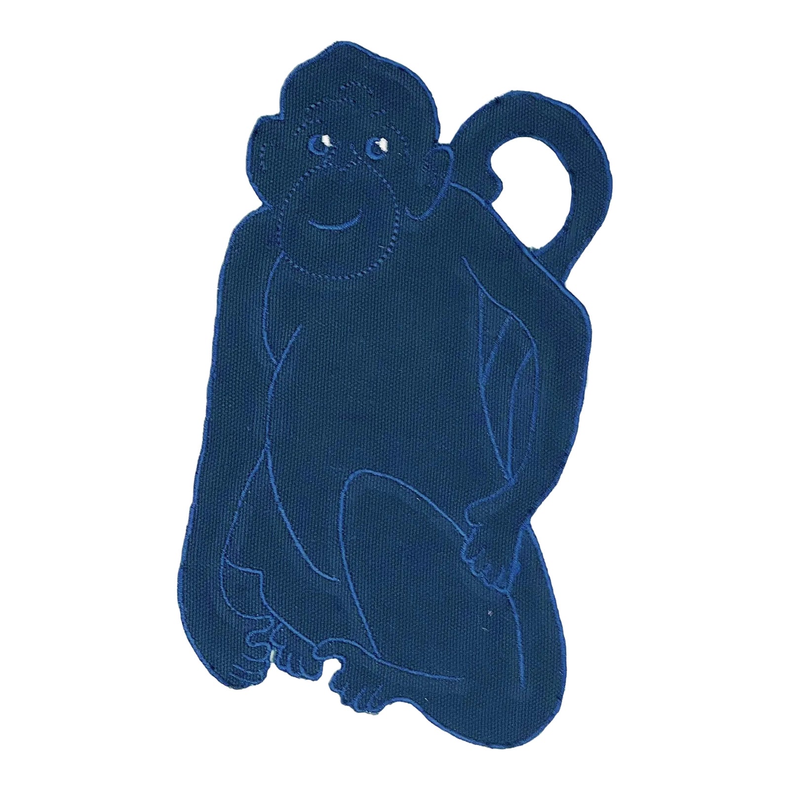 Monkey Cocktail Napkin, Navy, Set of 8 | Chairish