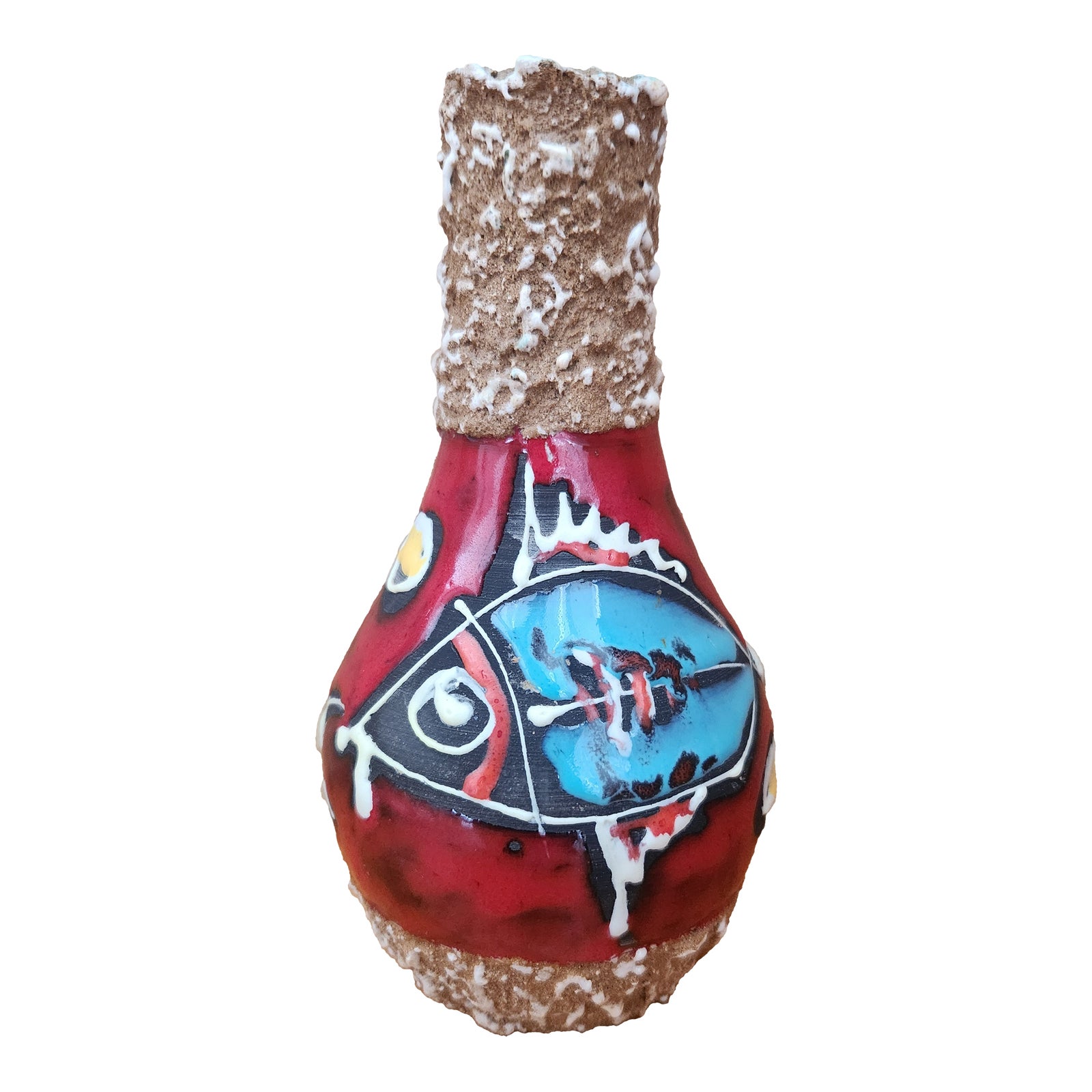 Mid Century Fat Lava Vase by Italian Artist Luigi Santi | Chairish