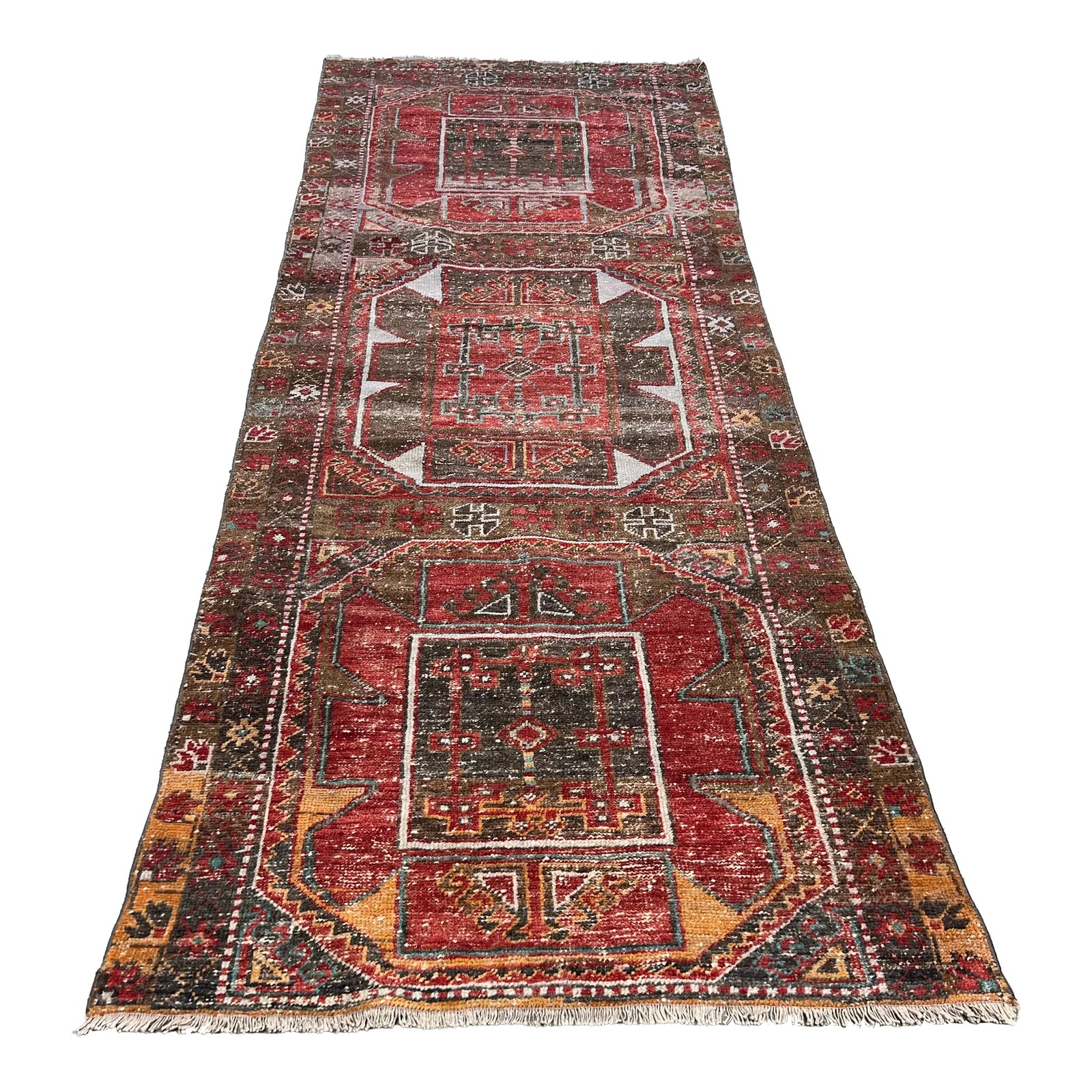 Nomadic Vintage Tribal Runner Rug | Chairish