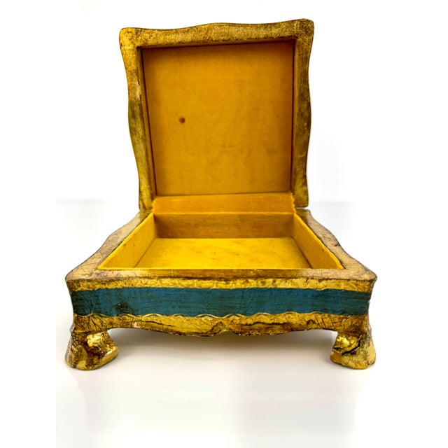 Vintage Mid Century Italian Hand Painted Footed Box | Chairish