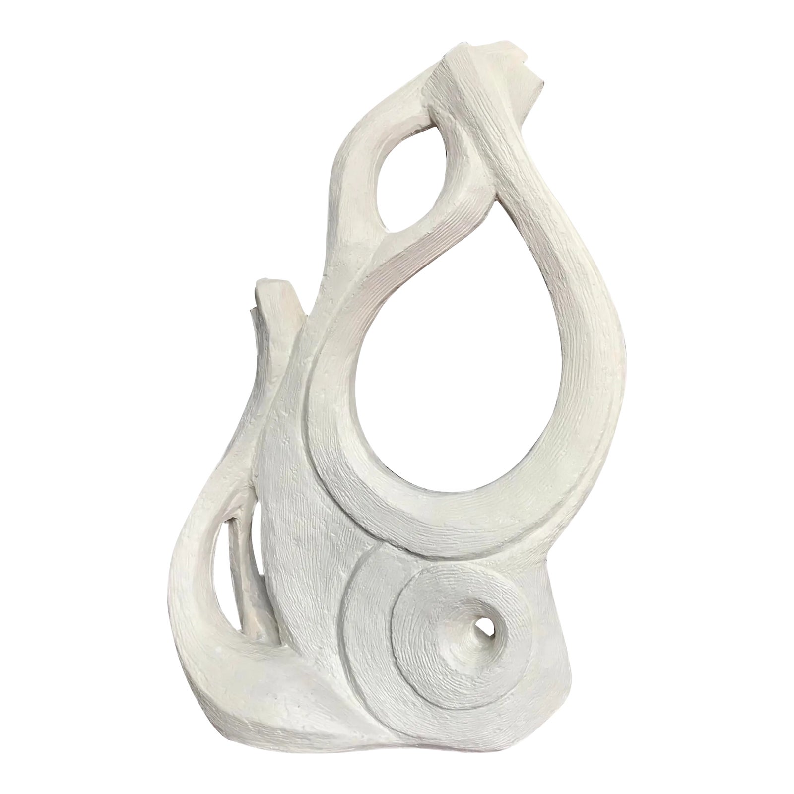 Mid Century Vintage 1950s 60s Ivory White Ceramic Abstract Sculpture ...