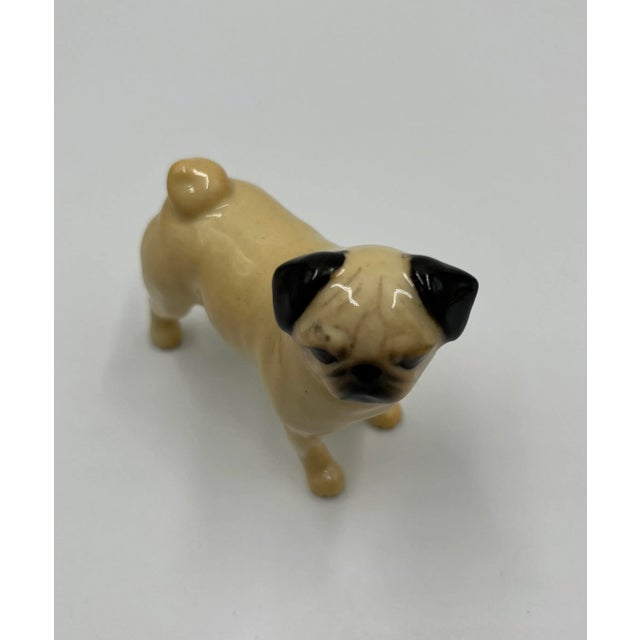 Vintage Mid-Century Beswick Porcelain Pug Dog Figurine | Chairish
