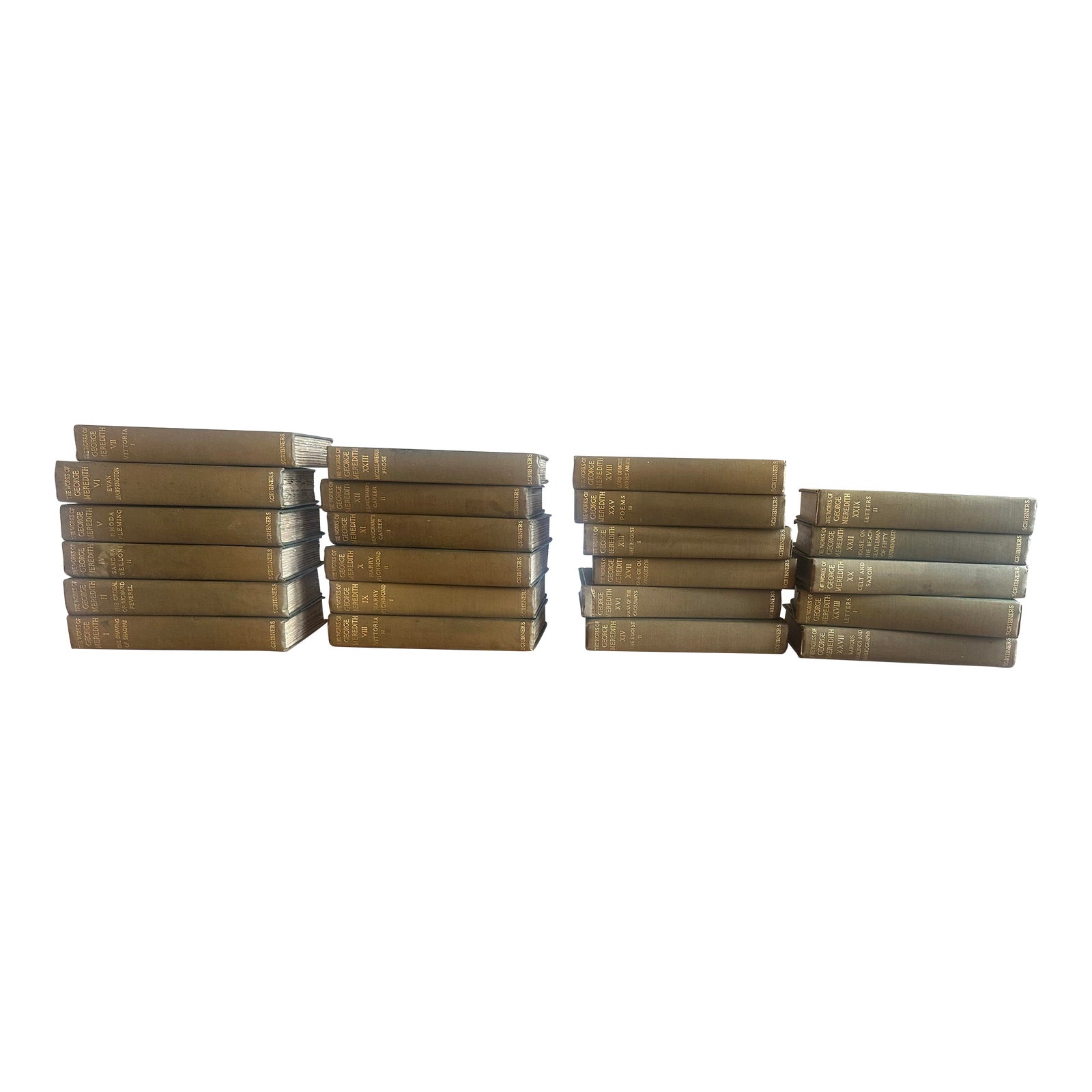 Early 20th Century Set 24 George Meredith Memorial Edition Books | Chairish