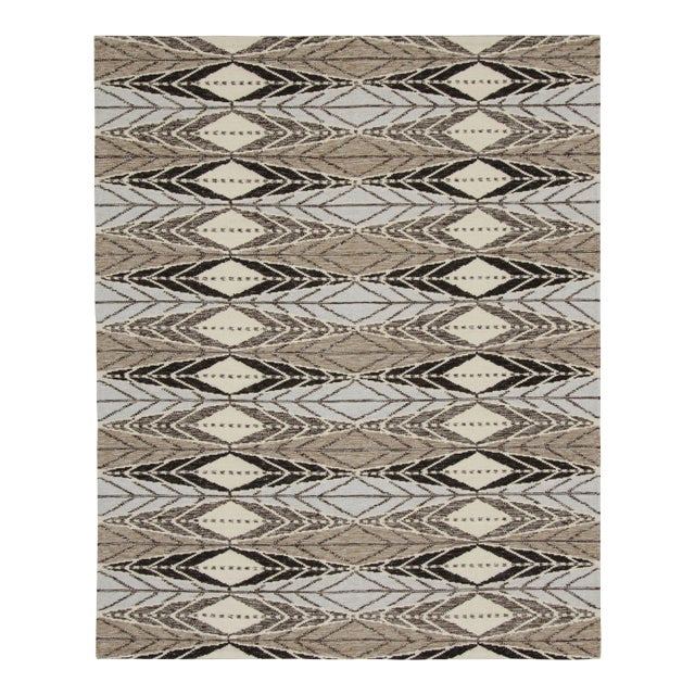 Rug & Kilim’s Scandinavian Style Rug in Beige and Light Blue Geometric ...