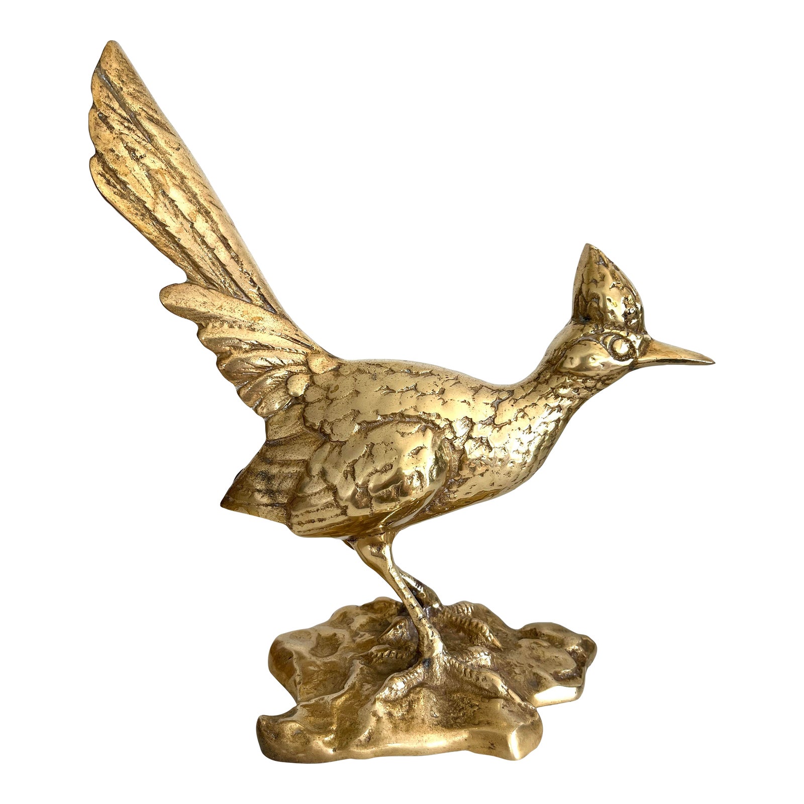1970s Vintage Brass Roadrunner Doorstop | Chairish