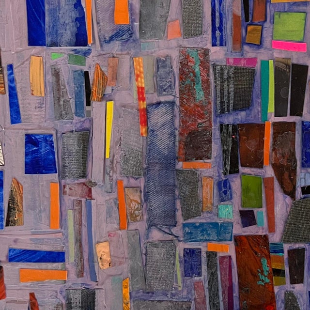 Contemporary Abstract Collage on Dibond Painting "Spaced" by Deanna ...