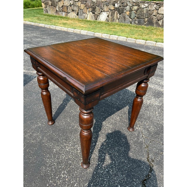 2000's Ralph Lauren Walnut Buckle Side Tables - a Pair by Henredon ...