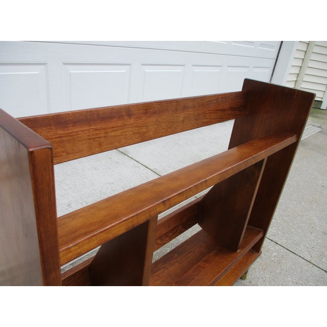 Mid-Century Modern Walnut Bookcase - Encyclopedia Stand | Chairish