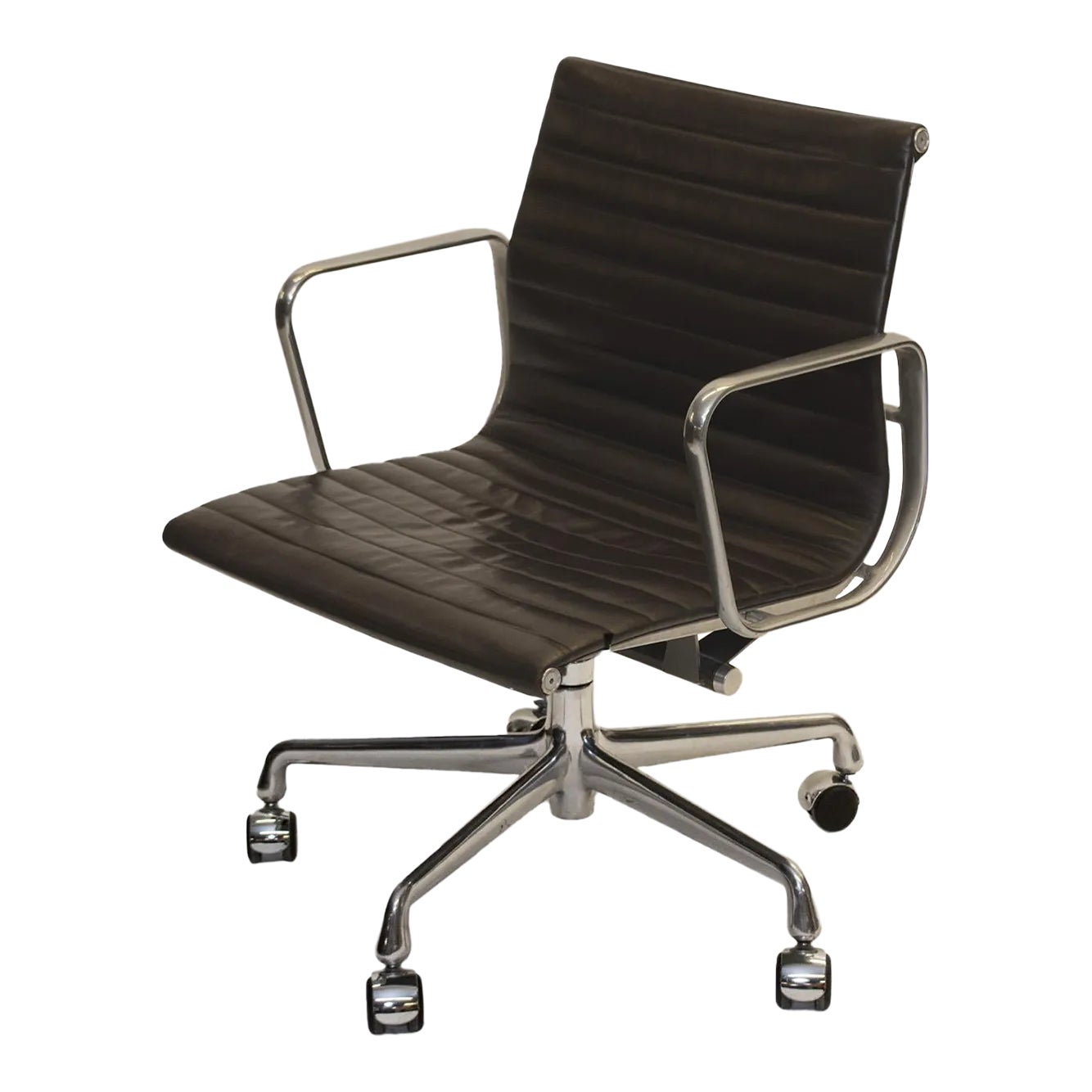 Herman Miller for Eames Aluminum Group Executive Leather Chairs in ...