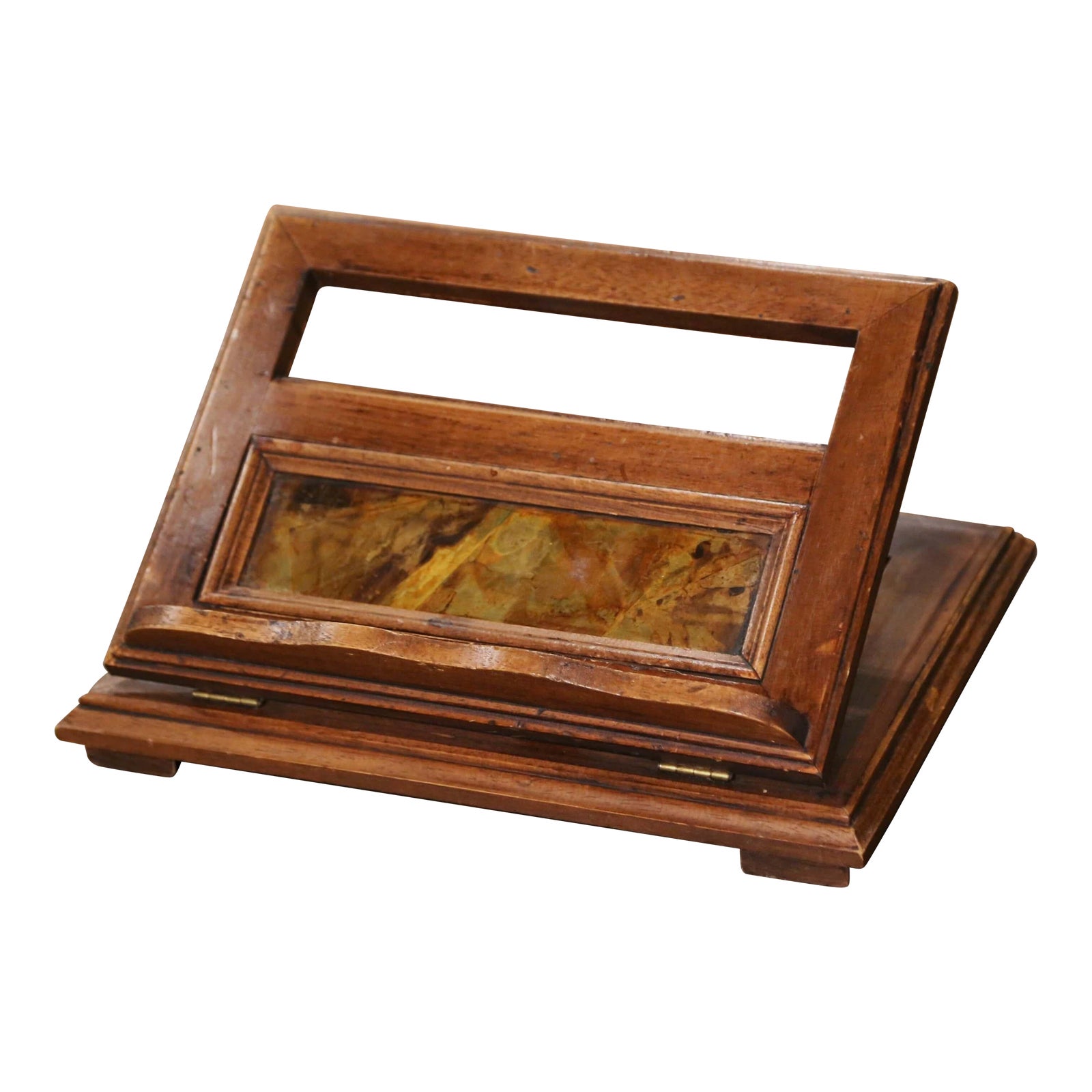 Early 20th Century French Carved Walnut Folding Table Book Stand | Chairish