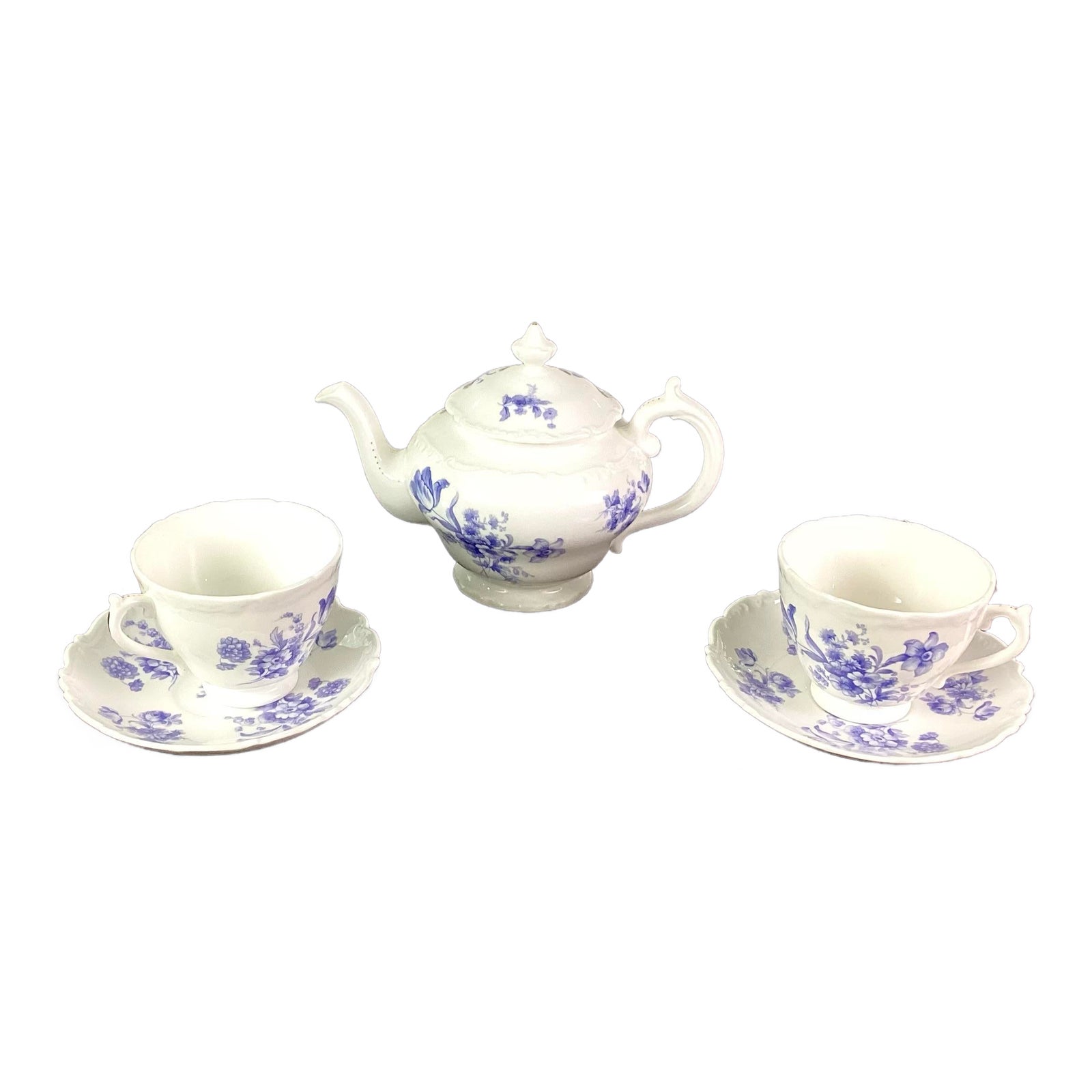 1950s Coalport “Divinity Blue” Tea Set- 5 Pieces | Chairish