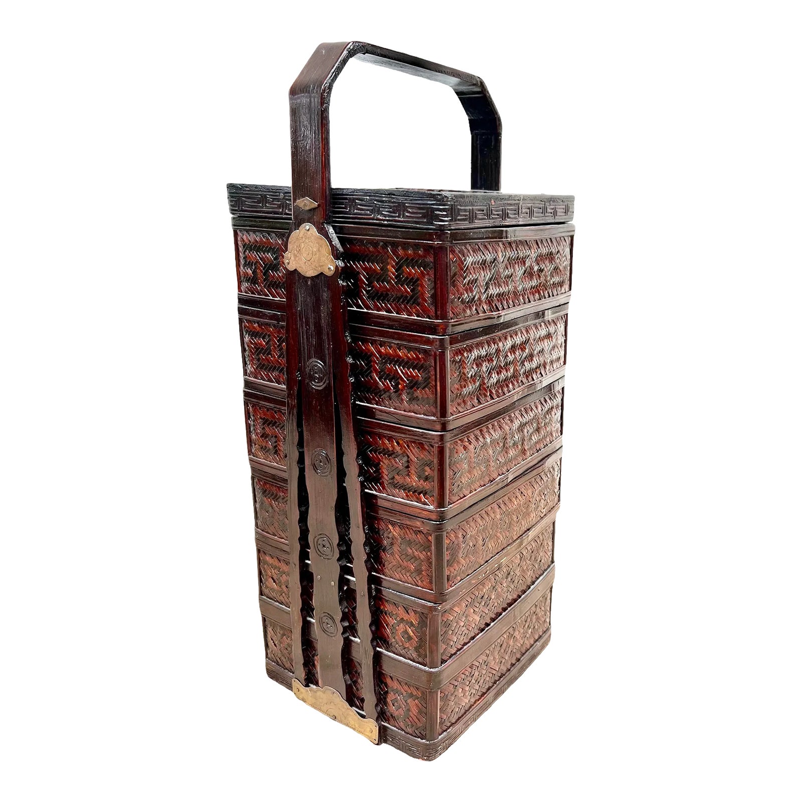 Asian Chinese Japanese Bamboo Basket Picnic Wedding Five 5 Tiered ...