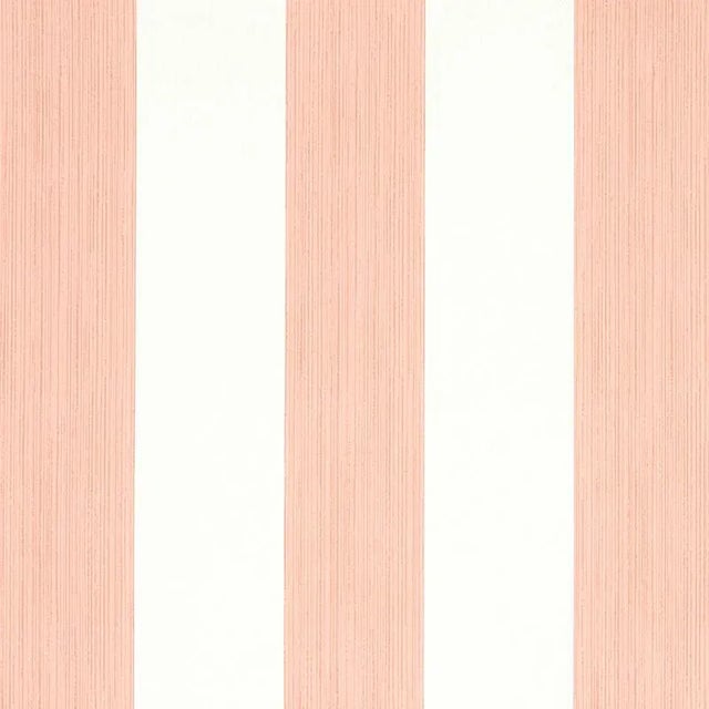 Schumacher Edwin Stripe Wide Wallpaper in Pink | Chairish