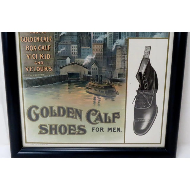 Original Early 1900s American Lithograph Men's Shoes Advertising Sign ...