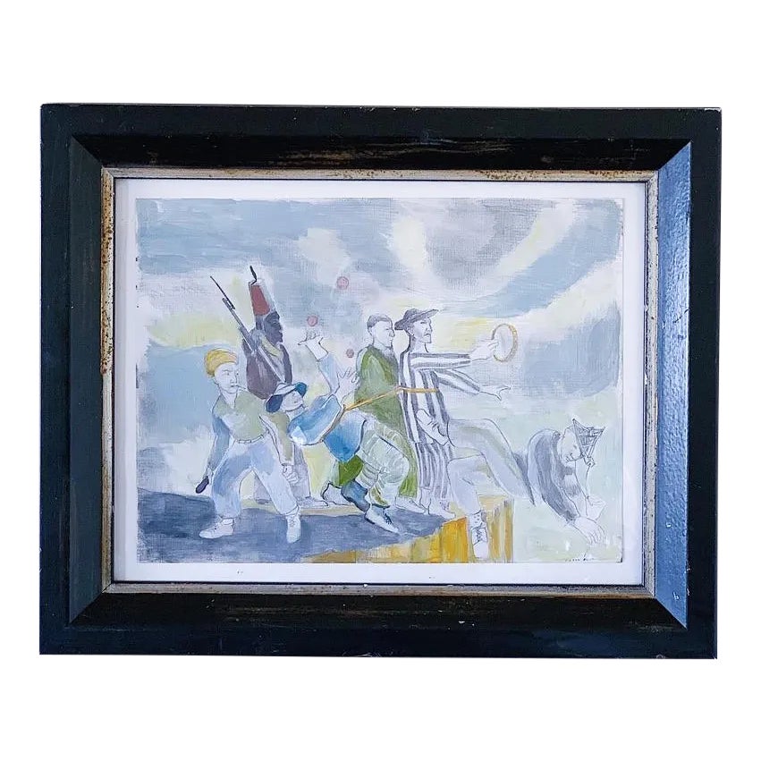 Late 20th Century Expressionist Figurative Original Painting by Paton ...