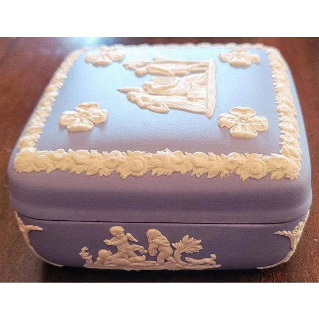 Wedgwood Jasperware Pale Blue Square Lidded Trinket Box | Chairish