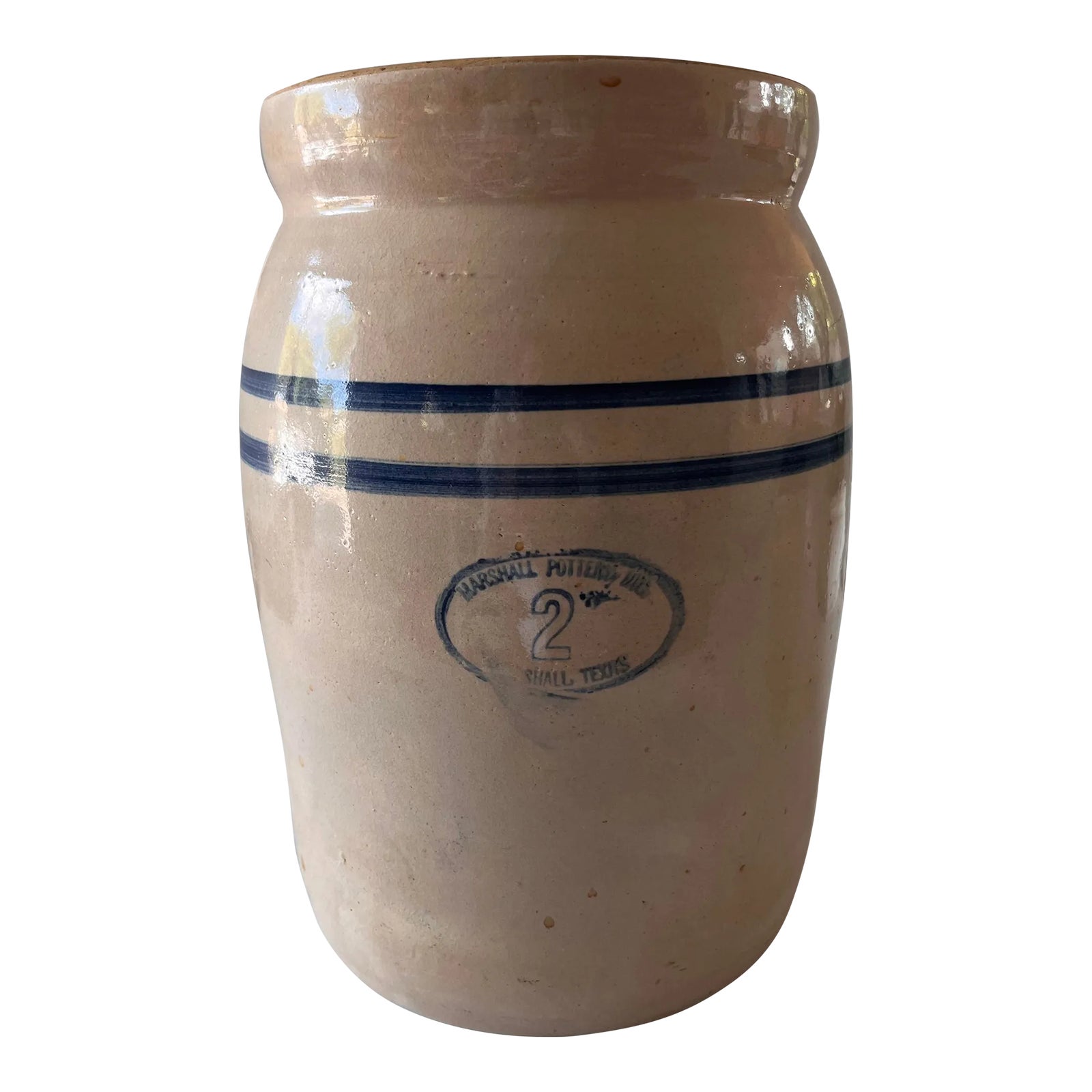 Vintage Marshall Pottery 2 Gallon Pottery Butter Churn/Crock | Chairish