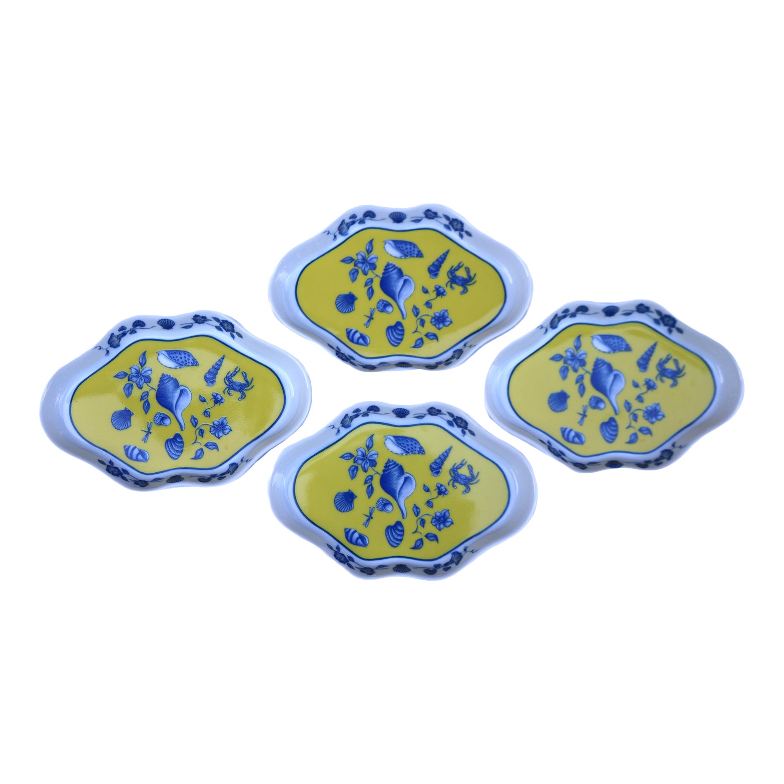 1988 Coastal Small Leaf Dish Costa Azzurra by Lynn Chase-Set of 4 ...