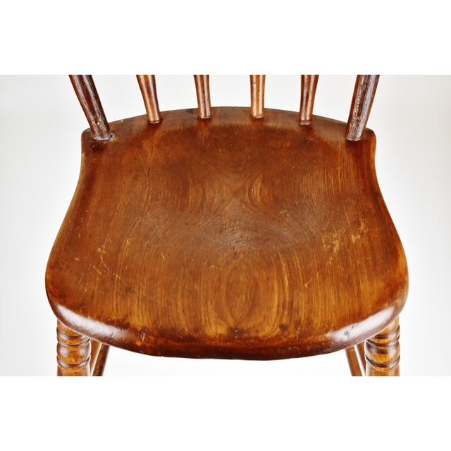 Antique Oak Spindle Back Chair | Chairish