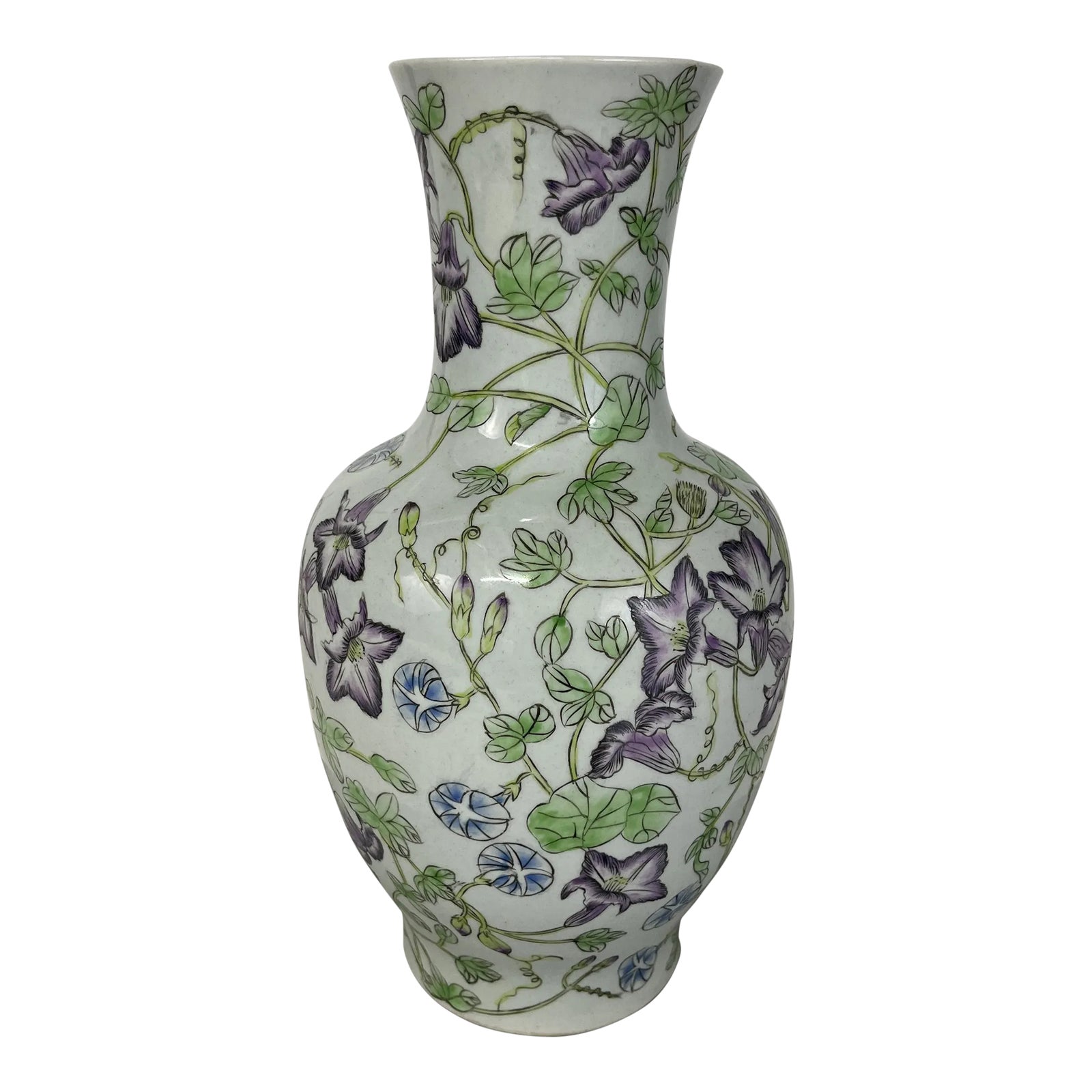 Floral Chinese Porcelain Vase | Chairish