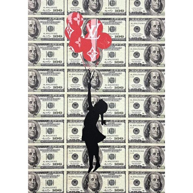 Death Nyc - Banksy Flying Balloon Girl, Louis Vuitton and Dollar ...