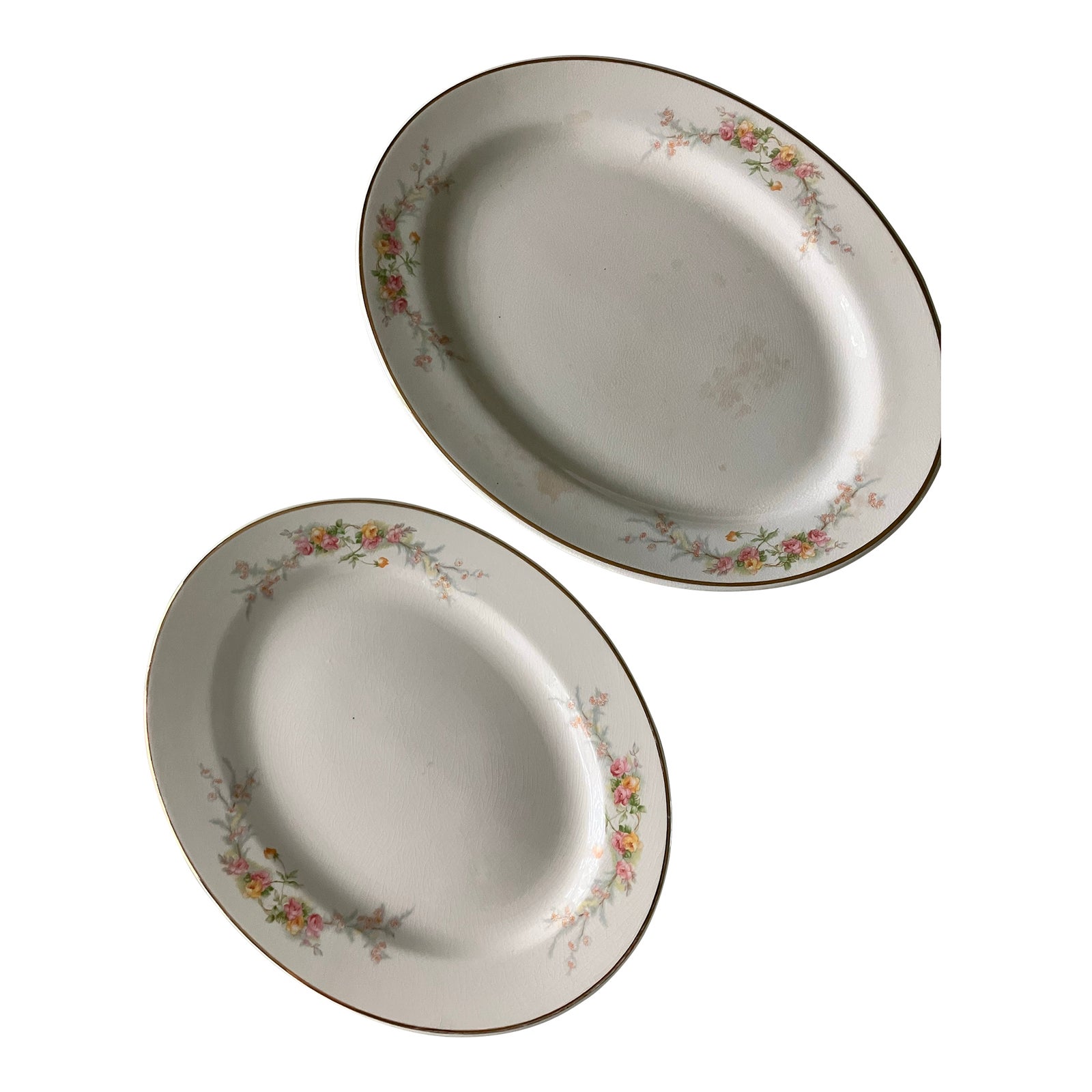 1939 & 1940 Platters With 22k Gold Rims | Chairish