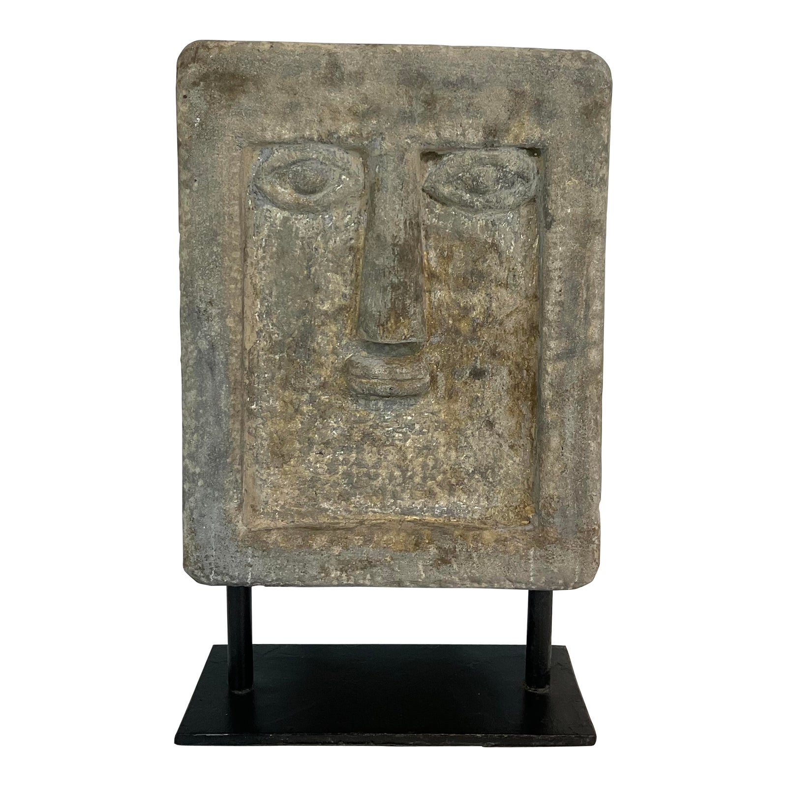 Currey & Company Mid-Century Modern Style Medium Concrete Mask on Stand ...