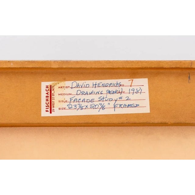 David Hendricks "Facade #2" Pencil on Paper, 1981 | Chairish