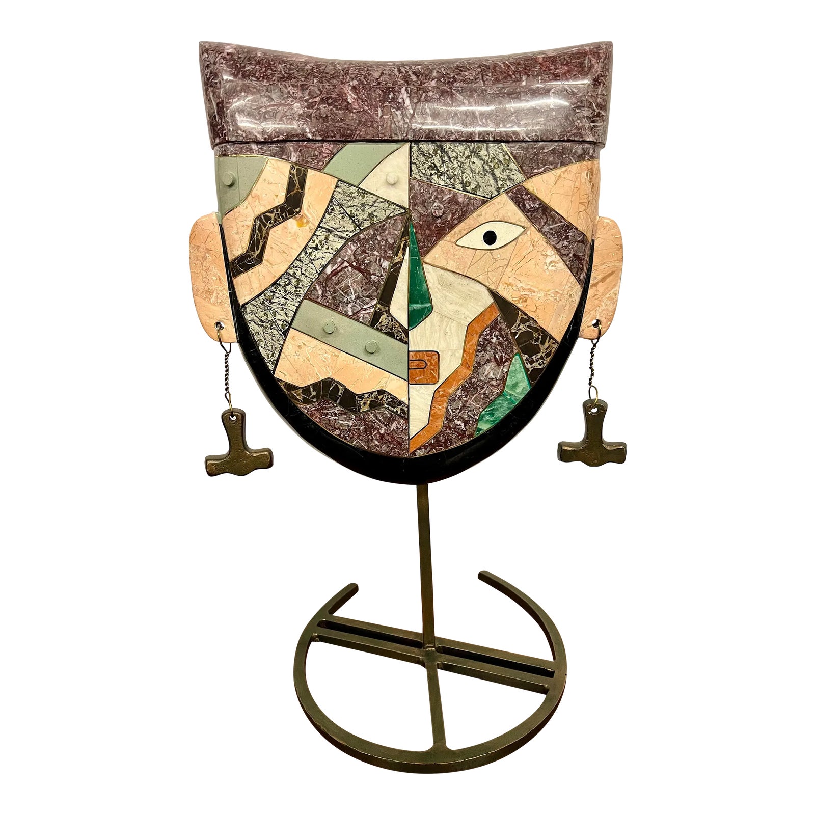 Late 20th Century Modern Marble and Stone Abstract Face Sculpture ...