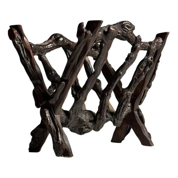 Rustic Magazine Rack in Terracotta Color | Chairish