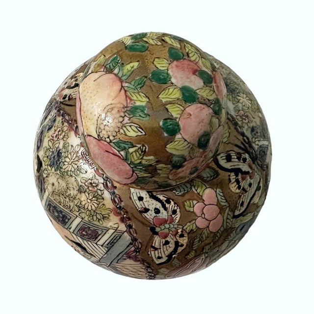 Vintage Chinoiserie Rose Famille Hand Painted Chinese Export Ginger Jar ...