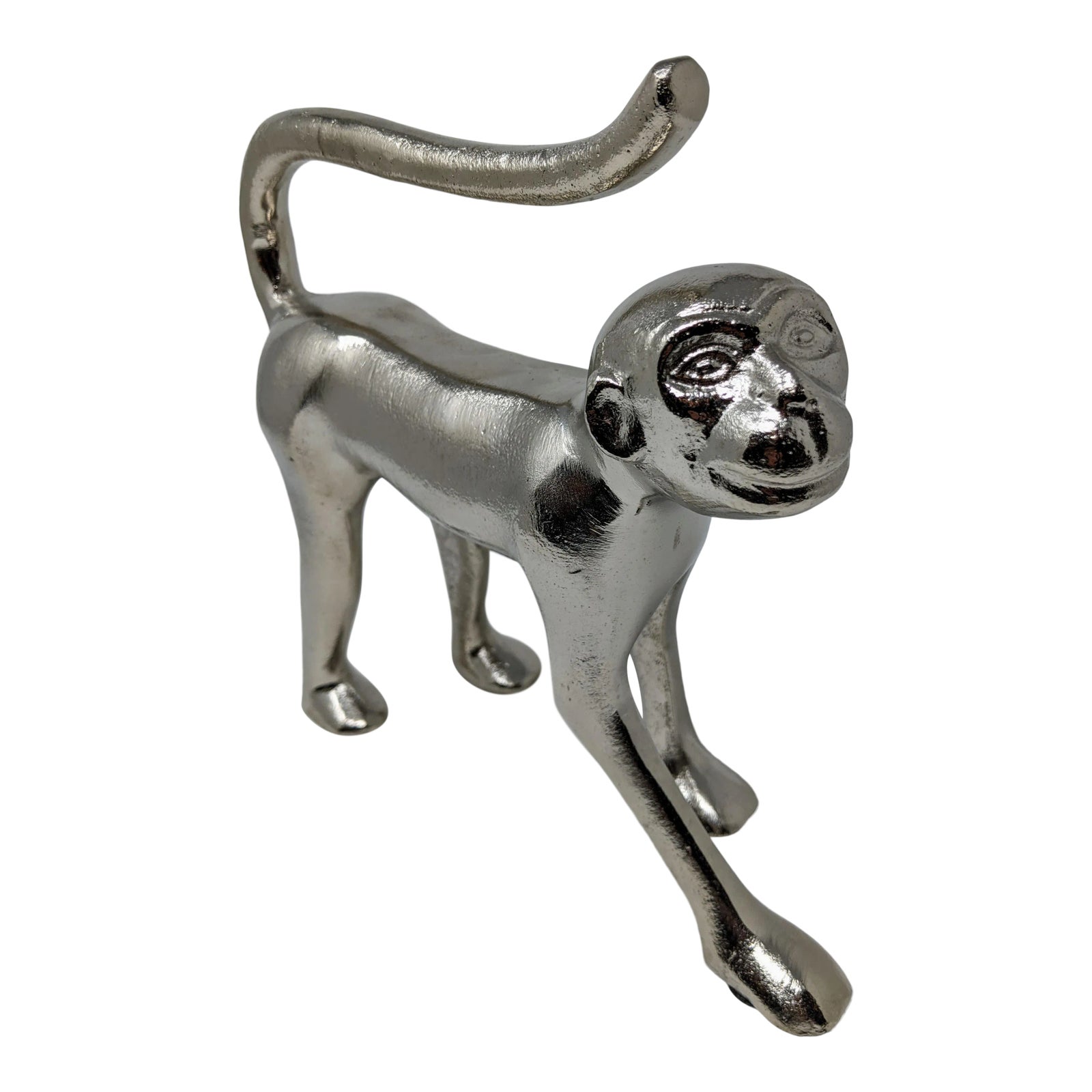 1970s Inspired Regency Figurative Aluminum Monkey Jungle Sculpture ...