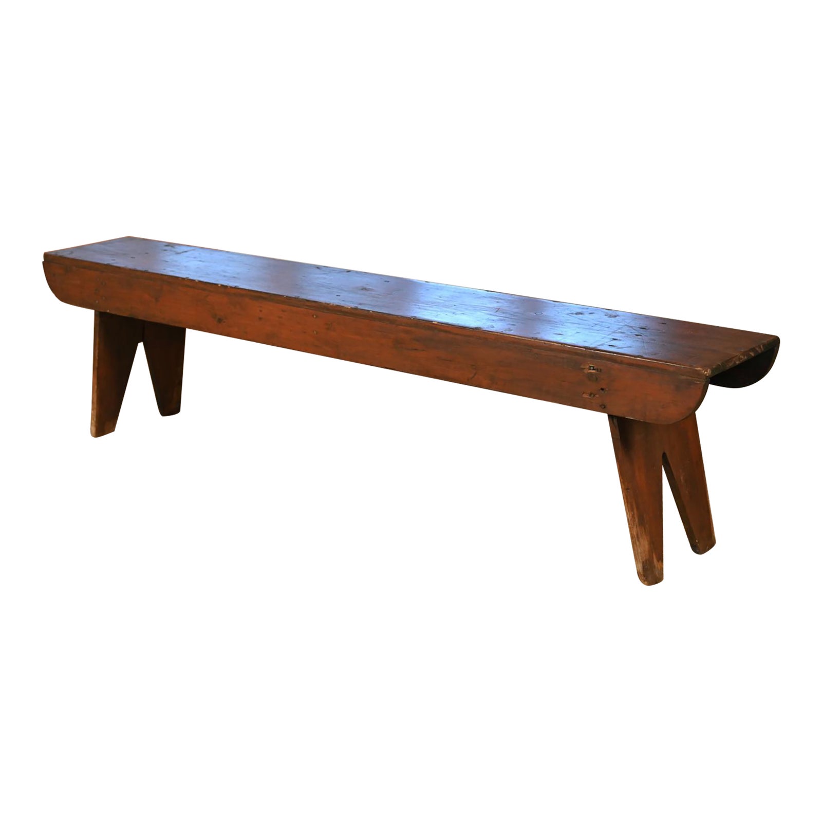 Early 20th Century Large Wooden Antique Bench | Chairish