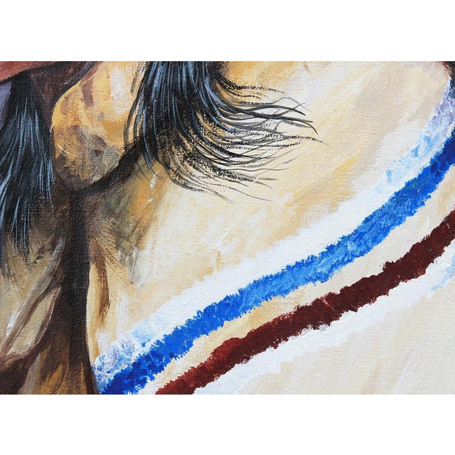 20th Century Naturalistic Aged Native American Profile Portrait ...