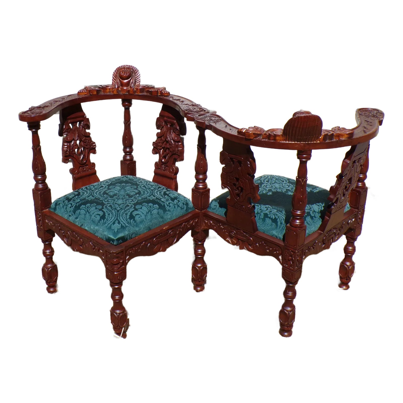Vintage Tete a Tete Chair Courtship Bench French Style Conversation ...
